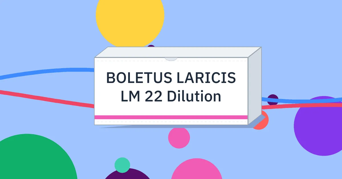 Symbolbild: Packung mit der Aufschrift BOLETUS LARICIS LM 22 Dilution (PZN 13391491) – Verfügbarkeit und Bezug in Apotheken in Frankfurt am Main