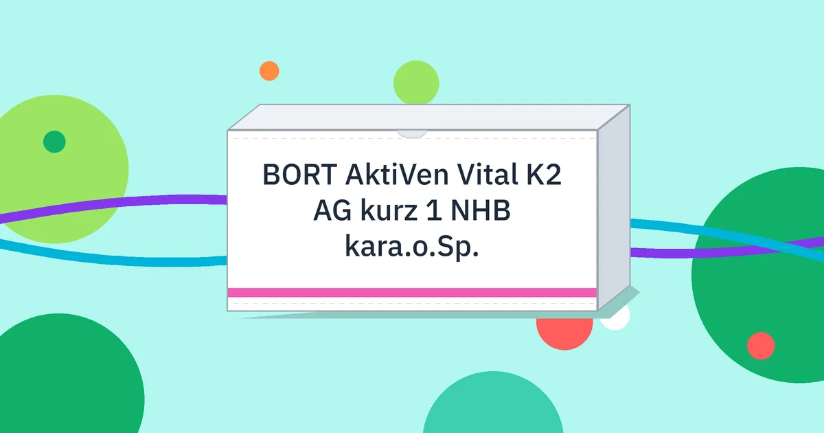 Symbolbild: Packung mit der Aufschrift BORT AktiVen Vital K2 AG kurz 1 NHB kara.o.Sp. (PZN 12384017) – Verfügbarkeit und Bezug in Apotheken in Frankfurt am Main