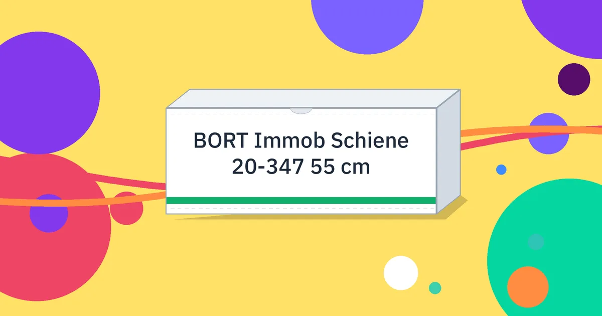 Symbolbild: Packung mit der Aufschrift BORT Immob Schiene 20-347 55 cm (PZN 01256753) – Verfügbarkeit und Bezug in Apotheken in Frankfurt am Main