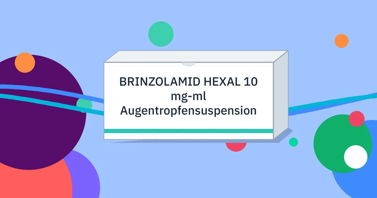 Symbolbild: Packung mit der Aufschrift BRINZOLAMID HEXAL 10 mg-ml Augentropfensuspension (PZN 10410294) – Verfügbarkeit und Bezug in Apotheken in Frankfurt am Main