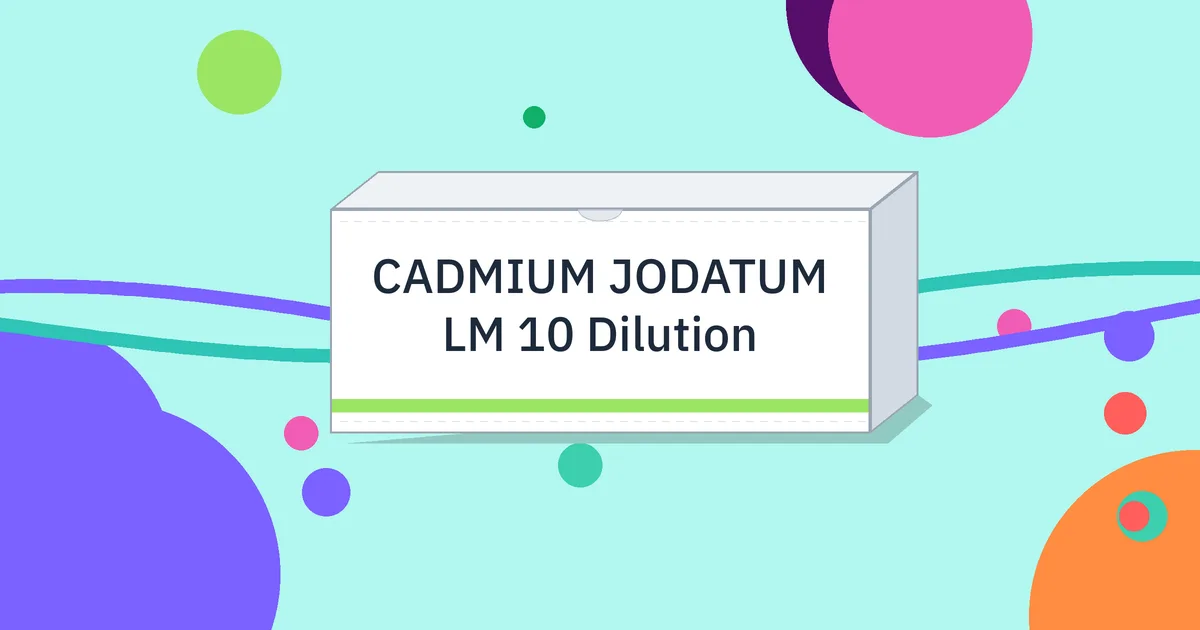 Symbolbild: Packung mit der Aufschrift CADMIUM JODATUM LM 10 Dilution (PZN 12798279) – Verfügbarkeit und Bezug in Apotheken in Frankfurt am Main
