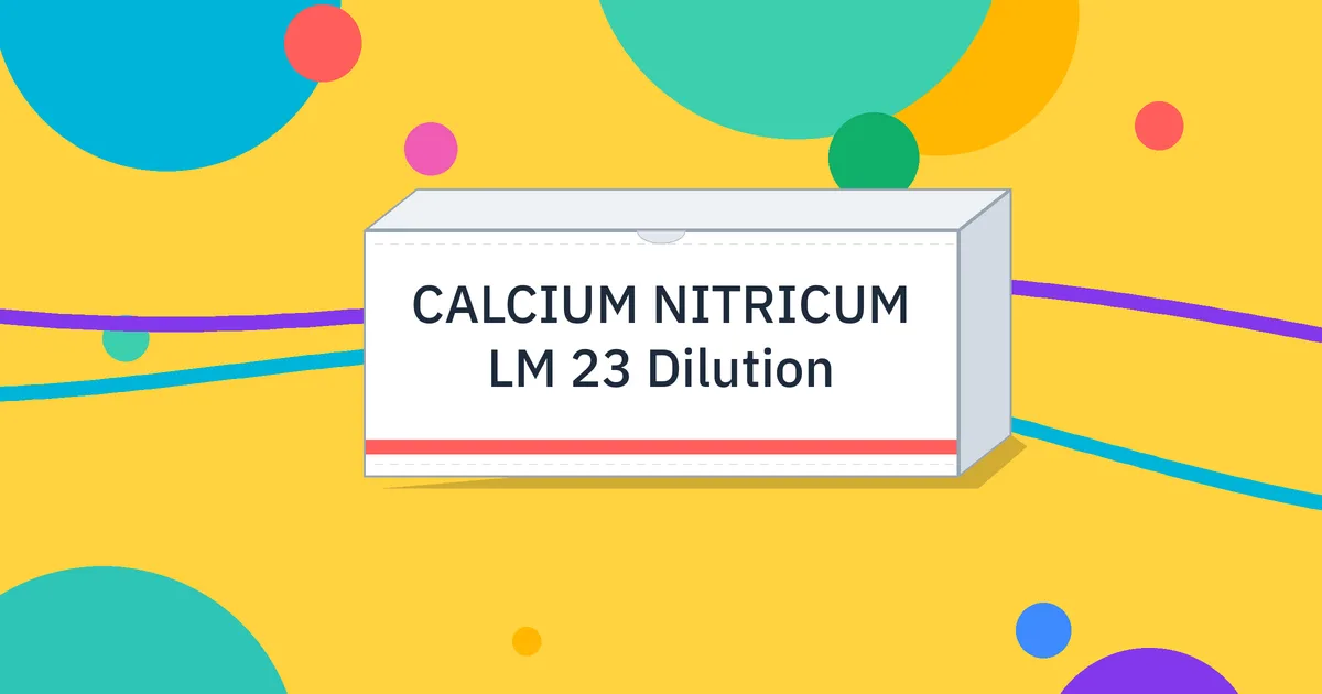 Symbolbild: Packung mit der Aufschrift CALCIUM NITRICUM LM 23 Dilution (PZN 13409854) – Verfügbarkeit und Bezug in Apotheken in Frankfurt am Main