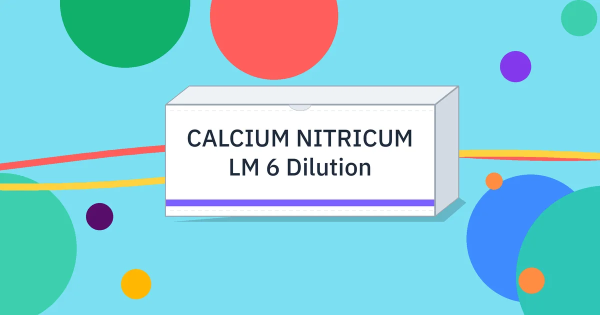 Symbolbild: Packung mit der Aufschrift CALCIUM NITRICUM LM 6 Dilution (PZN 13409676) – Verfügbarkeit und Bezug in Apotheken in Frankfurt am Main