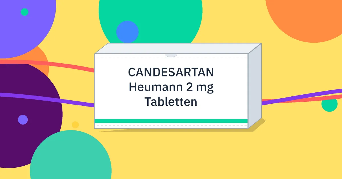 Symbolbild: Packung mit der Aufschrift CANDESARTAN Heumann 2 mg Tabletten (PZN 17575816) – Verfügbarkeit und Bezug in Apotheken in Frankfurt am Main