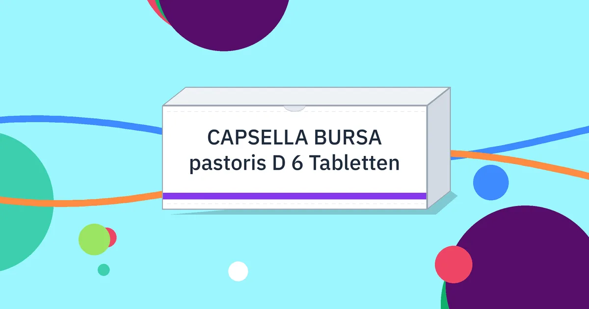 Symbolbild: Packung mit der Aufschrift CAPSELLA BURSA pastoris D 6 Tabletten (PZN 07163248) – Verfügbarkeit und Bezug in Apotheken in Frankfurt am Main