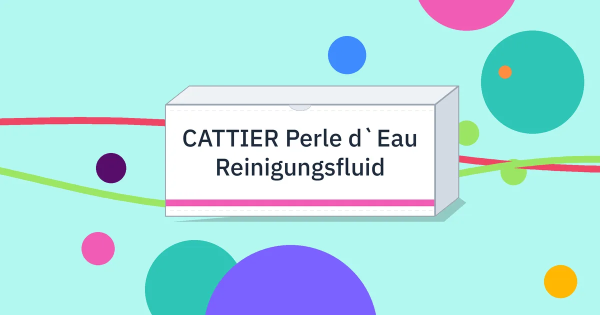 Symbolbild: Packung mit der Aufschrift CATTIER Perle d`Eau Reinigungsfluid (PZN 09288623) – Verfügbarkeit und Bezug in Apotheken in Frankfurt am Main