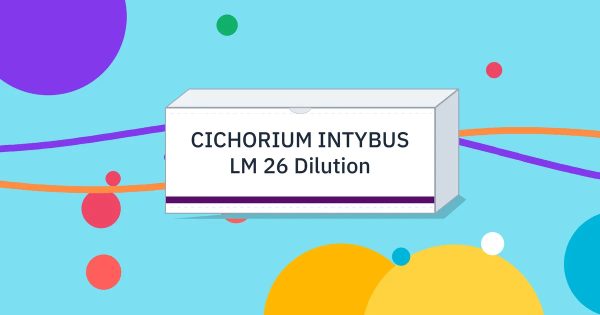 Symbolbild: Packung mit der Aufschrift CICHORIUM INTYBUS LM 26 Dilution (PZN 13446134) – Verfügbarkeit und Bezug in Apotheken in Frankfurt am Main