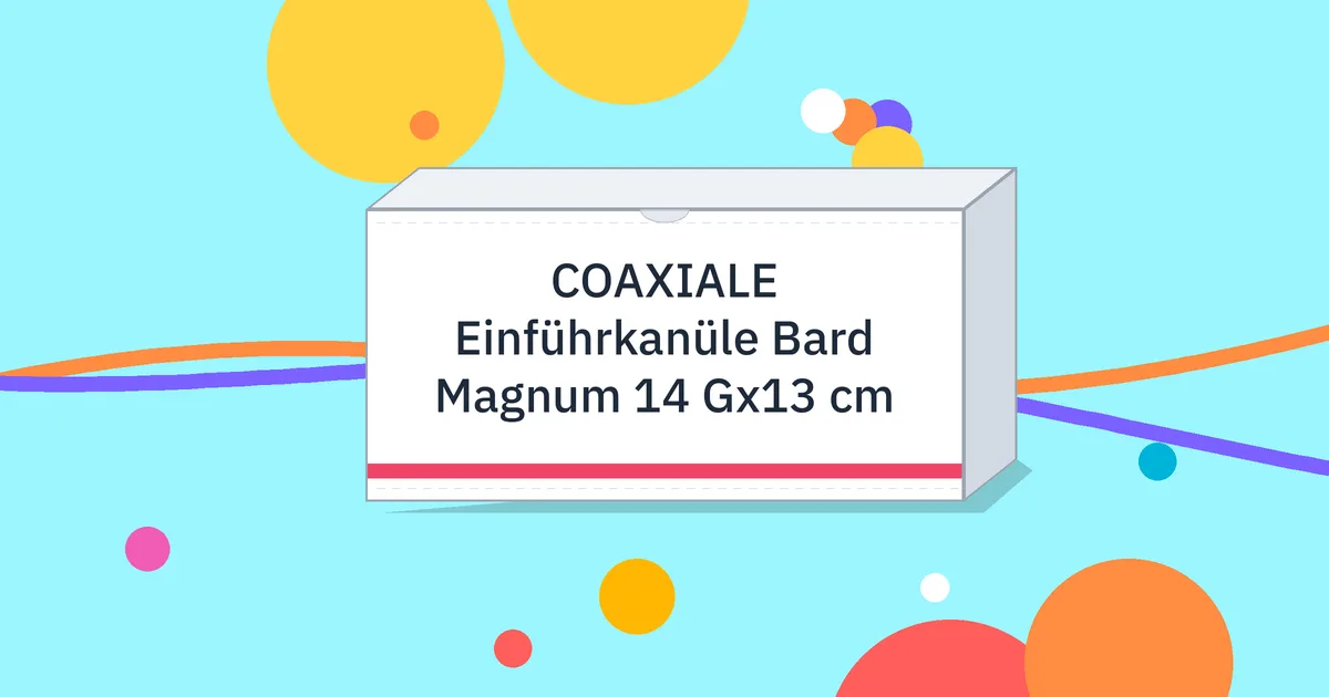 Symbolbild: Packung mit der Aufschrift COAXIALE Einführkanüle Bard Magnum 14 Gx13 cm (PZN 04668373) – Verfügbarkeit und Bezug in Apotheken in Frankfurt am Main