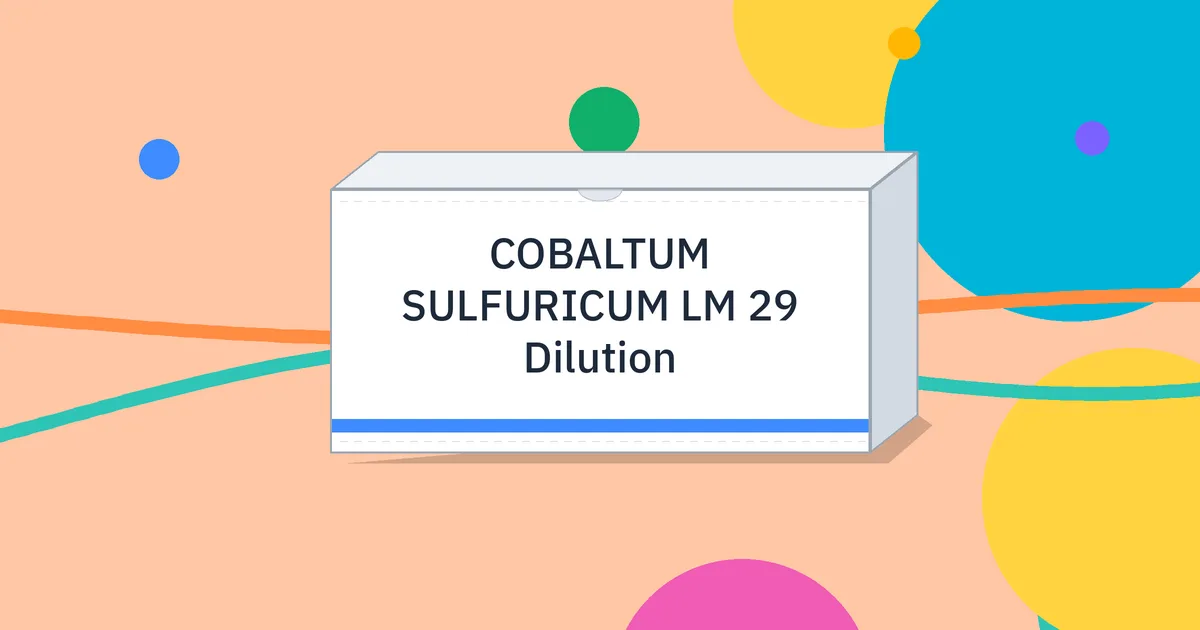 Symbolbild: Packung mit der Aufschrift COBALTUM SULFURICUM LM 29 Dilution (PZN 12824752) – Verfügbarkeit und Bezug in Apotheken in Frankfurt am Main