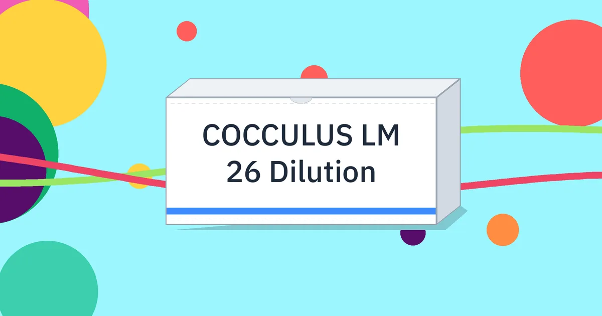Symbolbild: Packung mit der Aufschrift COCCULUS LM 26 Dilution (PZN 12825125) – Verfügbarkeit und Bezug in Apotheken in Frankfurt am Main