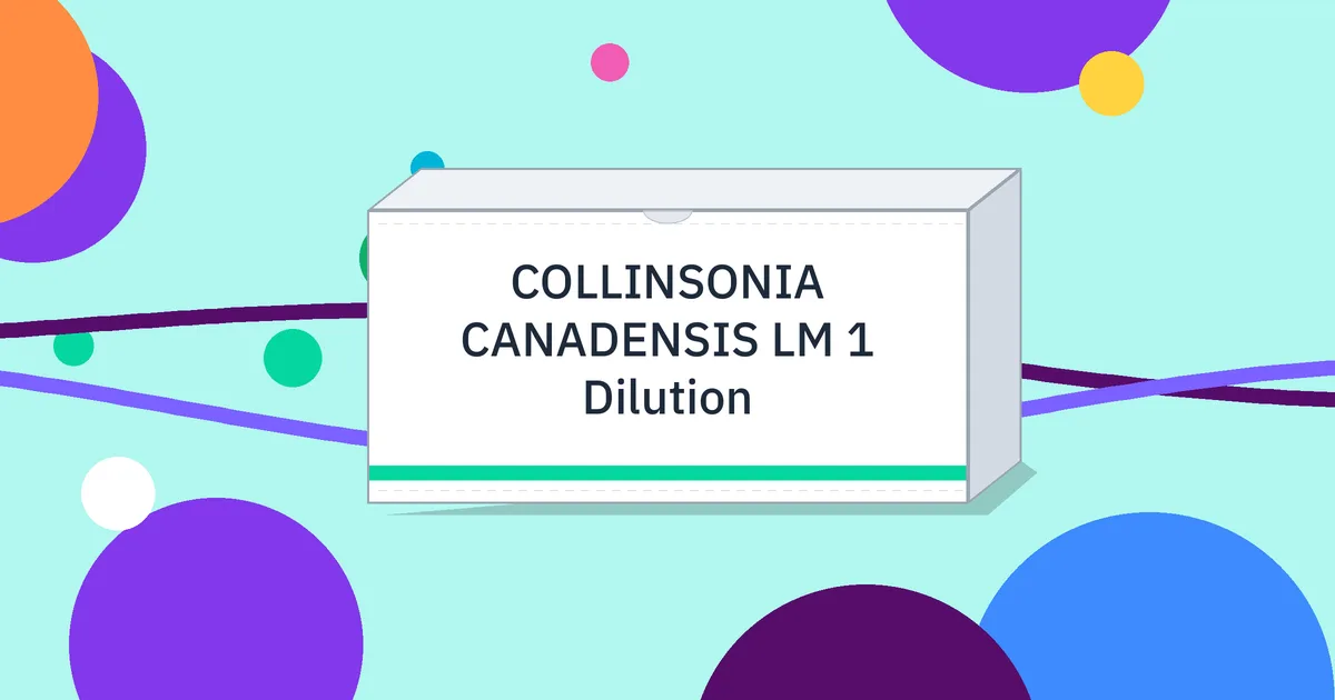 Symbolbild: Packung mit der Aufschrift COLLINSONIA CANADENSIS LM 1 Dilution (PZN 13447671) – Verfügbarkeit und Bezug in Apotheken in Frankfurt am Main