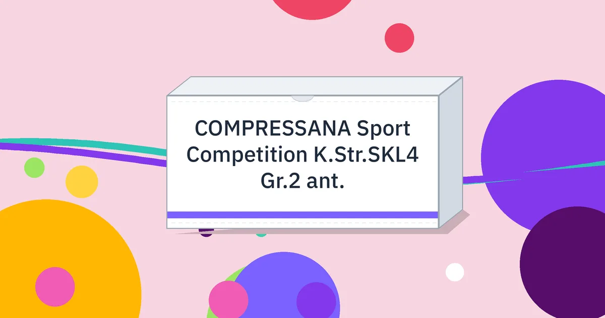 Symbolbild: Packung mit der Aufschrift COMPRESSANA Sport Competition K.Str.SKL4 Gr.2 ant. (PZN 11218475) – Verfügbarkeit und Bezug in Apotheken in Frankfurt am Main