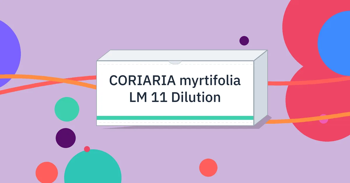 Symbolbild: Packung mit der Aufschrift CORIARIA myrtifolia LM 11 Dilution (PZN 13451655) – Verfügbarkeit und Bezug in Apotheken in Frankfurt am Main