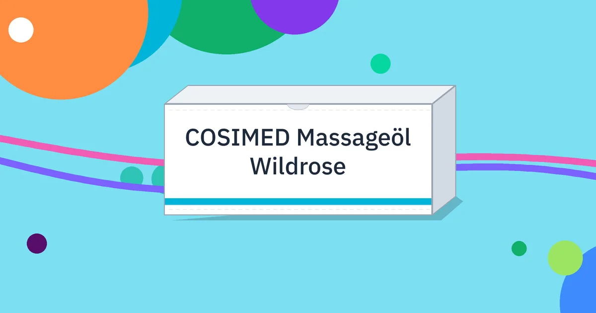 Symbolbild: Packung mit der Aufschrift COSIMED Massageöl Wildrose (PZN 15746082) – Verfügbarkeit und Bezug in Apotheken in Frankfurt am Main