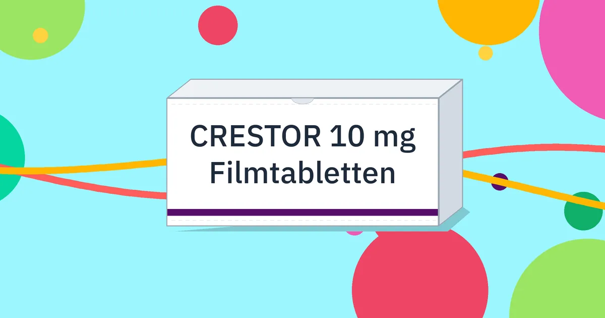 Symbolbild: Packung mit der Aufschrift CRESTOR 10 mg Filmtabletten (PZN 06143692) – Verfügbarkeit und Bezug in Apotheken in Frankfurt am Main