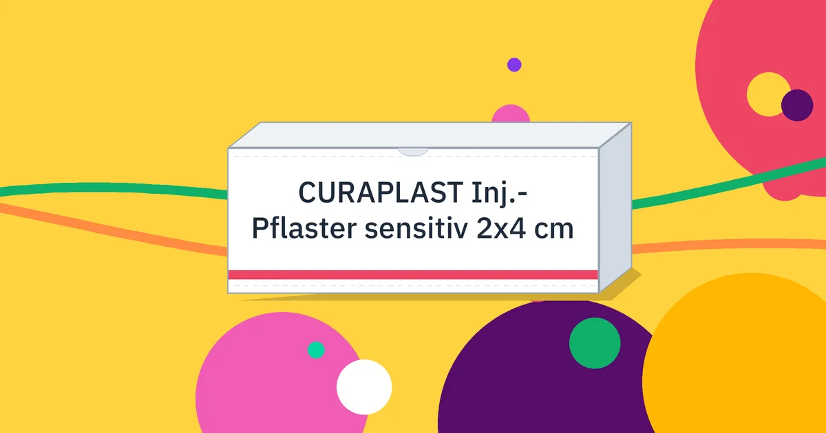 Symbolbild: Packung mit der Aufschrift CURAPLAST Inj.-Pflaster sensitiv 2x4 cm (PZN 15587666) – Verfügbarkeit und Bezug in Apotheken in Frankfurt am Main