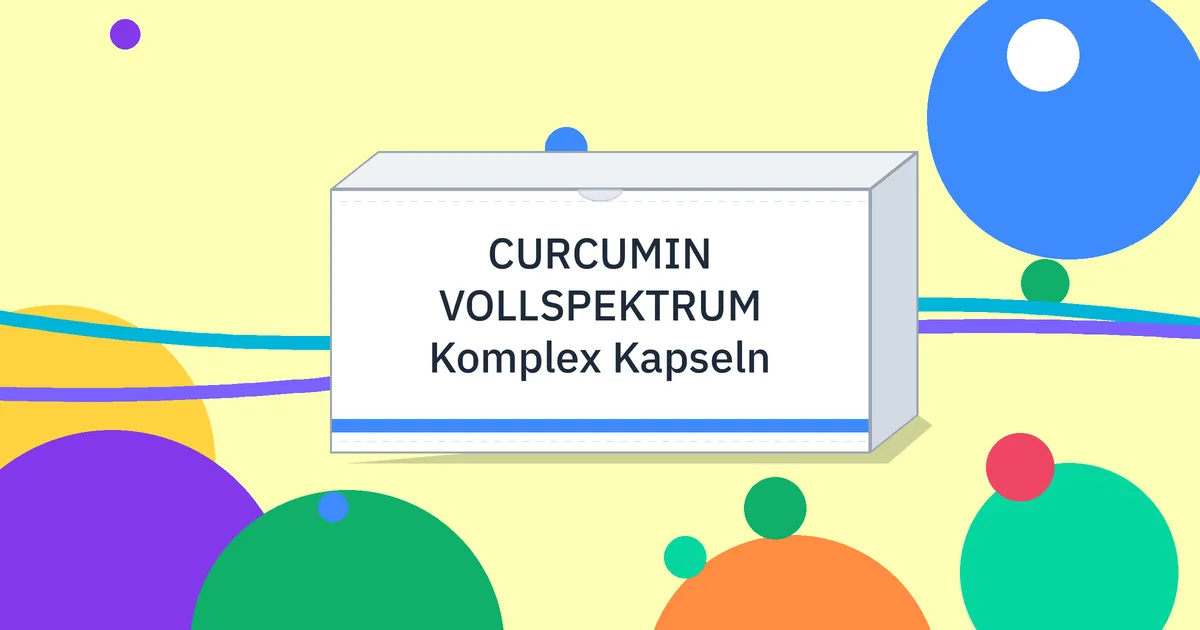 Symbolbild: Packung mit der Aufschrift CURCUMIN VOLLSPEKTRUM Komplex Kapseln (PZN 19307221) – Verfügbarkeit und Bezug in Apotheken in Frankfurt am Main