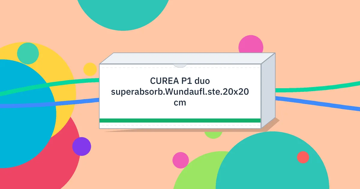 Symbolbild: Packung mit der Aufschrift CUREA P1 duo superabsorb.Wundaufl.ste.20x20 cm (PZN 16005287) – Verfügbarkeit und Bezug in Apotheken in Frankfurt am Main