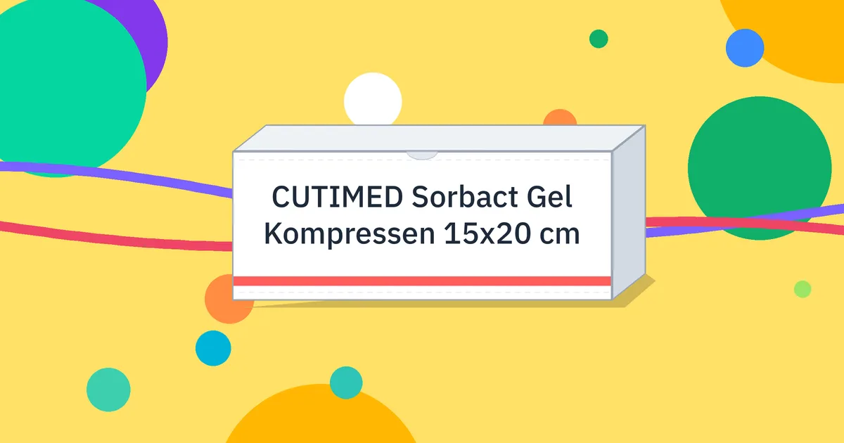 Symbolbild: Packung mit der Aufschrift CUTIMED Sorbact Gel Kompressen 15x20 cm (PZN 17376933) – Verfügbarkeit und Bezug in Apotheken in Frankfurt am Main