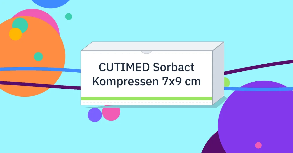 Symbolbild: Packung mit der Aufschrift CUTIMED Sorbact Kompressen 7x9 cm (PZN 18437677) – Verfügbarkeit und Bezug in Apotheken in Frankfurt am Main