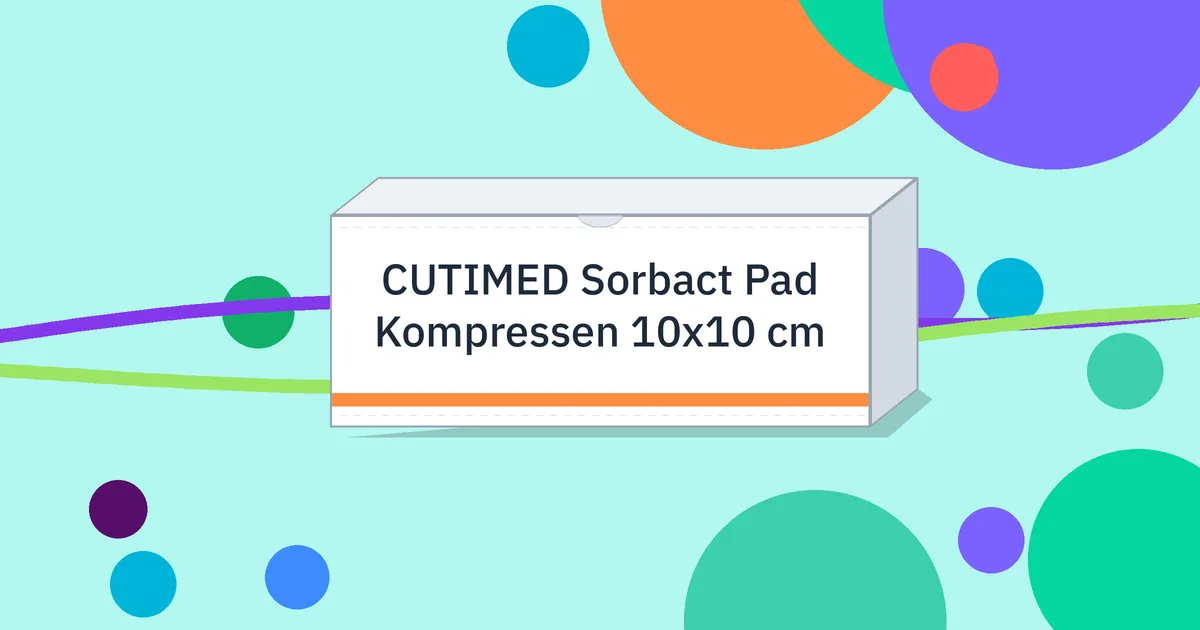 Symbolbild: Packung mit der Aufschrift CUTIMED Sorbact Pad Kompressen 10x10 cm (PZN 20845515) – Verfügbarkeit und Bezug in Apotheken in Frankfurt am Main