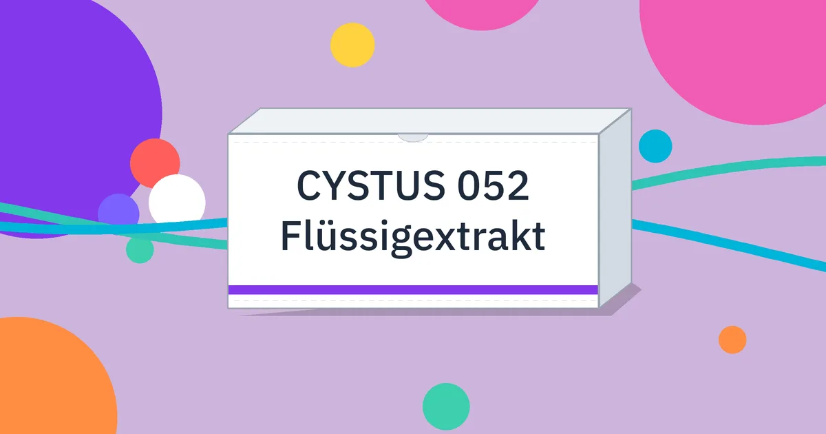 Symbolbild: Packung mit der Aufschrift CYSTUS 052 Flüssigextrakt (PZN 16826268) – Verfügbarkeit und Bezug in Apotheken in Frankfurt am Main