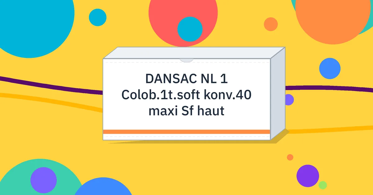 Symbolbild: Packung mit der Aufschrift DANSAC NL 1 Colob.1t.soft konv.40 maxi Sf haut (PZN 10344597) – Verfügbarkeit und Bezug in Apotheken in Frankfurt am Main