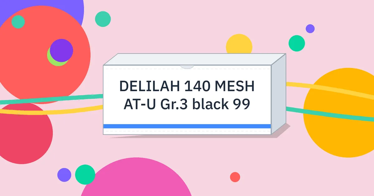 Symbolbild: Packung mit der Aufschrift DELILAH 140 MESH AT-U Gr.3 black 99 (PZN 13850763) – Verfügbarkeit und Bezug in Apotheken in Frankfurt am Main
