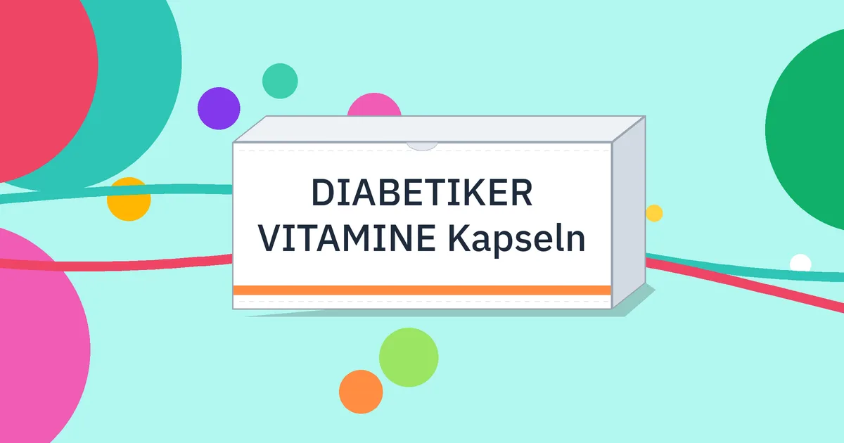 Symbolbild: Packung mit der Aufschrift DIABETIKER VITAMINE Kapseln (PZN 17382419) – Verfügbarkeit und Bezug in Apotheken in Frankfurt am Main