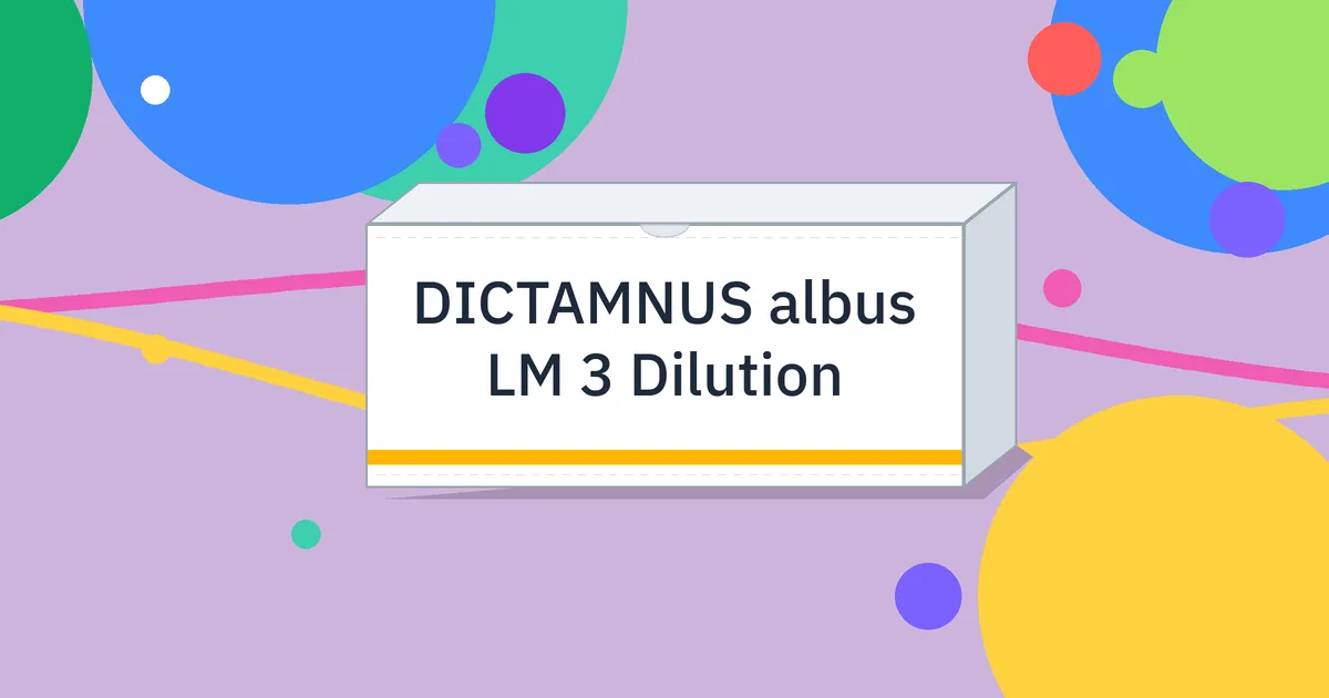Symbolbild: Packung mit der Aufschrift DICTAMNUS albus LM 3 Dilution (PZN 13464563) – Verfügbarkeit und Bezug in Apotheken in Frankfurt am Main