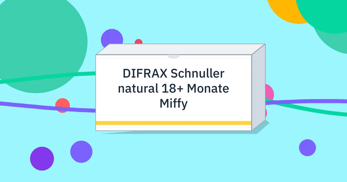 Symbolbild: Packung mit der Aufschrift DIFRAX Schnuller natural 18+ Monate Miffy (PZN 15734133) – Verfügbarkeit und Bezug in Apotheken in Frankfurt am Main