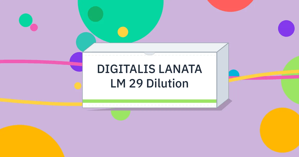 Symbolbild: Packung mit der Aufschrift DIGITALIS LANATA LM 29 Dilution (PZN 12841986) – Verfügbarkeit und Bezug in Apotheken in Frankfurt am Main