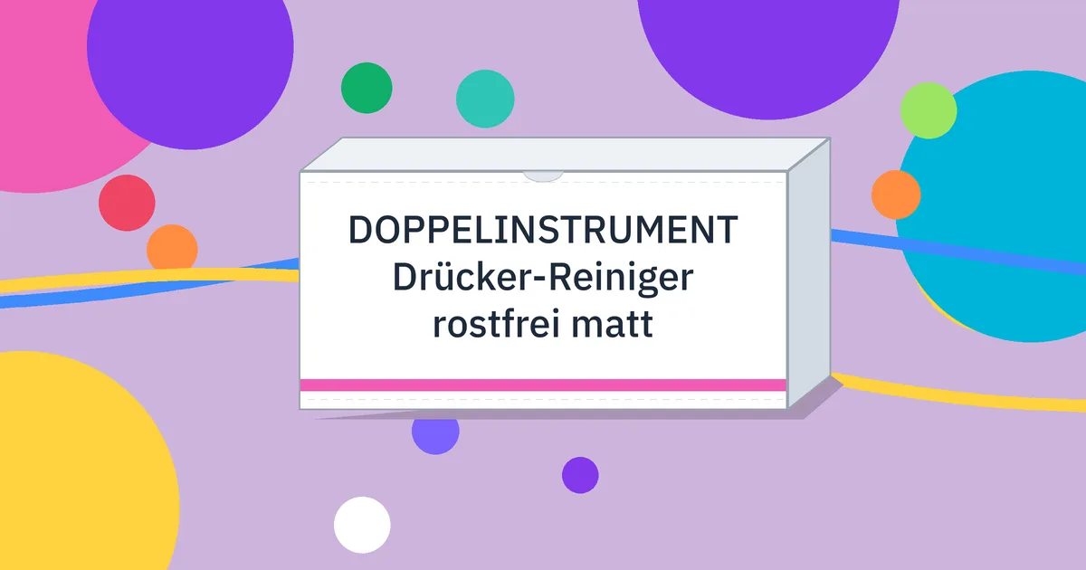 Symbolbild: Packung mit der Aufschrift DOPPELINSTRUMENT Drücker-Reiniger rostfrei matt (PZN 02175910) – Verfügbarkeit und Bezug in Apotheken in Frankfurt am Main