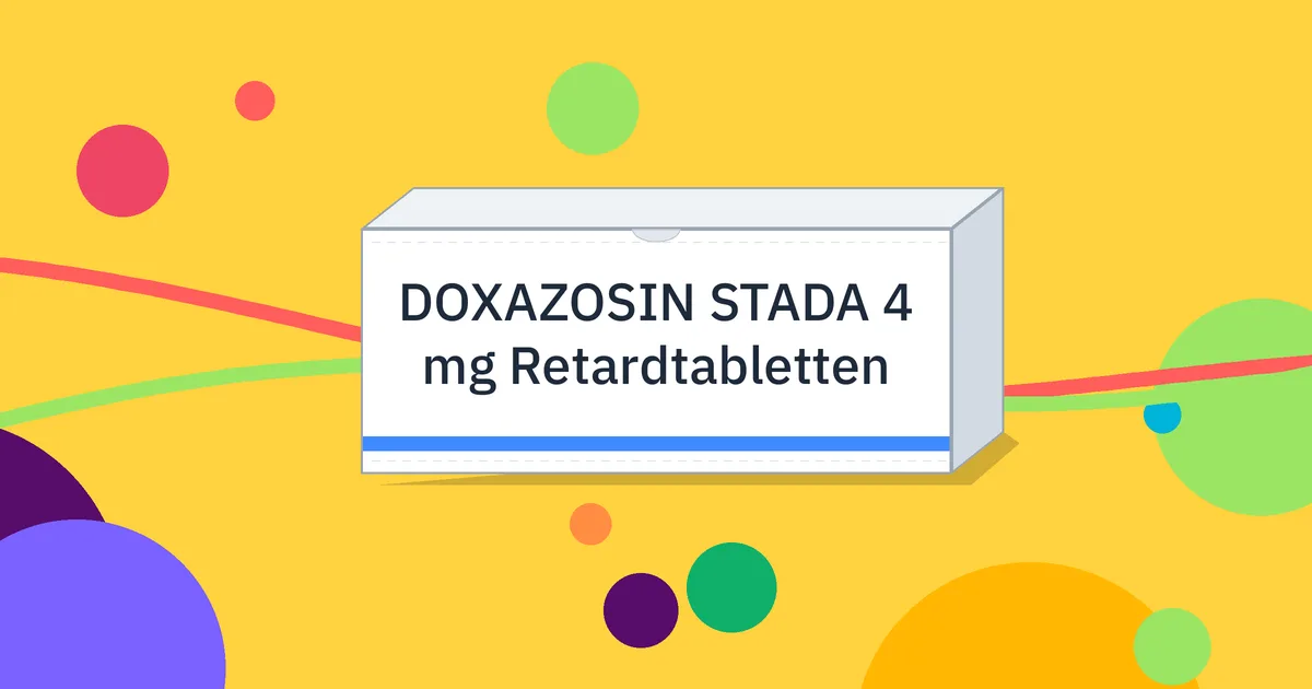 Symbolbild: Packung mit der Aufschrift DOXAZOSIN STADA 4 mg Retardtabletten (PZN 03100558) – Verfügbarkeit und Bezug in Apotheken in Frankfurt am Main