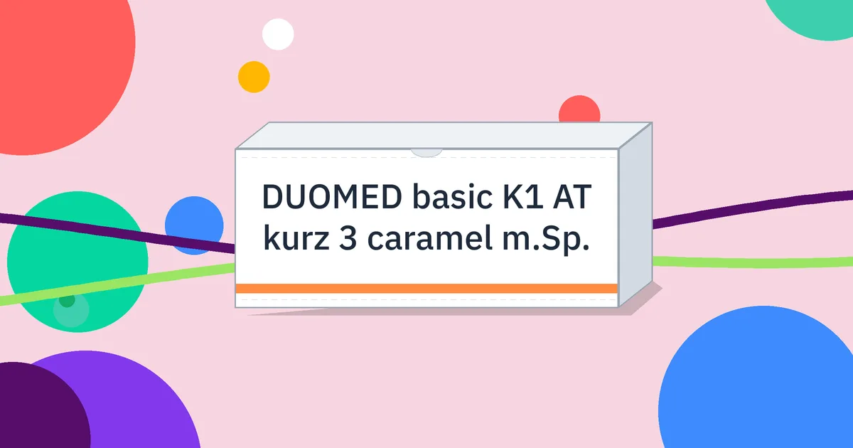 Symbolbild: Packung mit der Aufschrift DUOMED basic K1 AT kurz 3 caramel m.Sp. (PZN 20902928) – Verfügbarkeit und Bezug in Apotheken in Frankfurt am Main