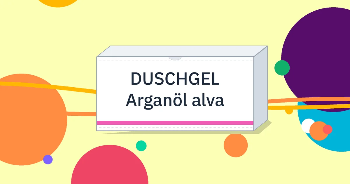 Symbolbild: Packung mit der Aufschrift DUSCHGEL Arganöl alva (PZN 13896274) – Verfügbarkeit und Bezug in Apotheken in Frankfurt am Main