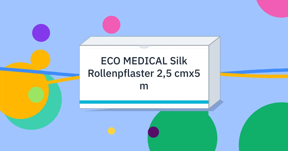 Symbolbild: Packung mit der Aufschrift ECO MEDICAL Silk Rollenpflaster 2,5 cmx5 m (PZN 10332393) – Verfügbarkeit und Bezug in Apotheken in Frankfurt am Main