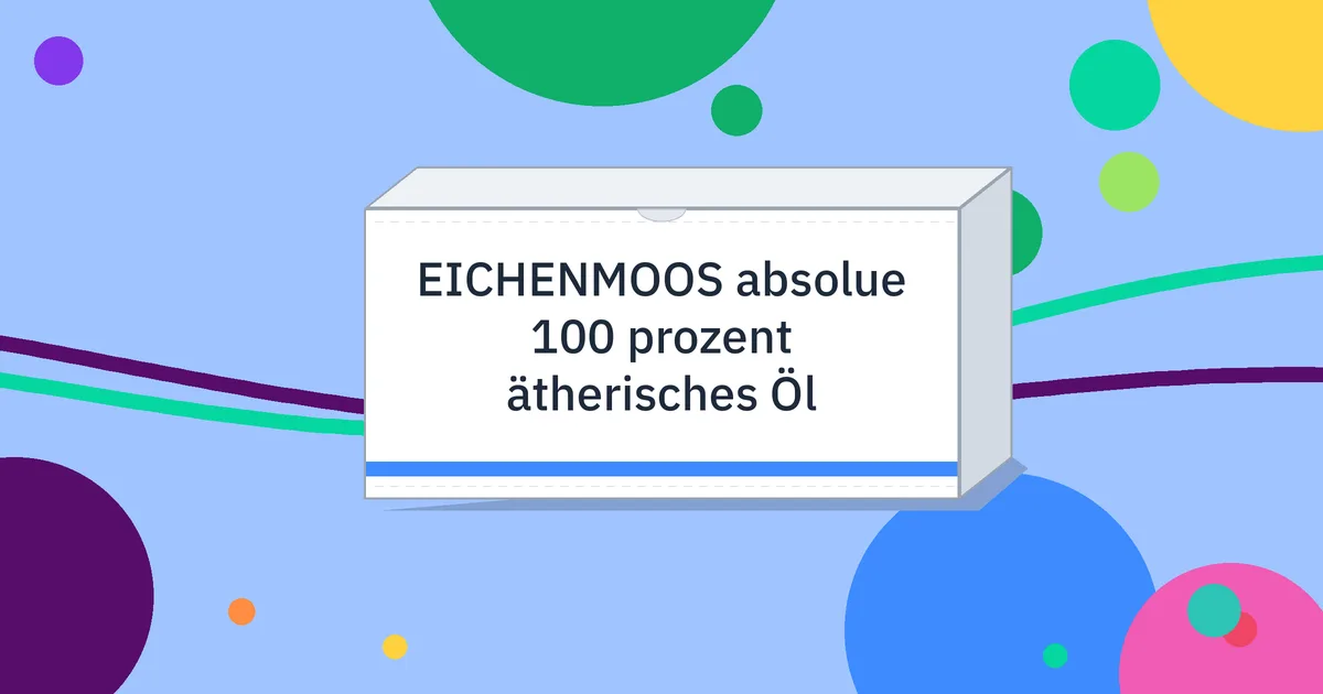 Symbolbild: Packung mit der Aufschrift EICHENMOOS absolue 100 prozent ätherisches Öl (PZN 07204384) – Verfügbarkeit und Bezug in Apotheken in Frankfurt am Main