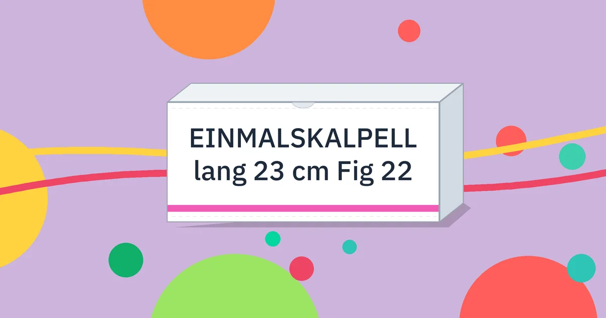 Symbolbild: Packung mit der Aufschrift EINMALSKALPELL lang 23 cm Fig 22 (PZN 09421884) – Verfügbarkeit und Bezug in Apotheken in Frankfurt am Main