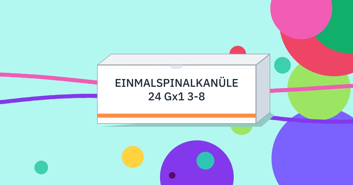 Symbolbild: Packung mit der Aufschrift EINMALSPINALKANÜLE 24 Gx1 3-8 (PZN 03177897) – Verfügbarkeit und Bezug in Apotheken in Frankfurt am Main
