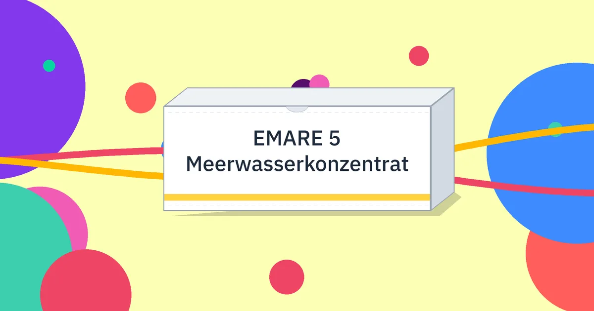 Symbolbild: Packung mit der Aufschrift EMARE 5 Meerwasserkonzentrat (PZN 01496026) – Verfügbarkeit und Bezug in Apotheken in Frankfurt am Main
