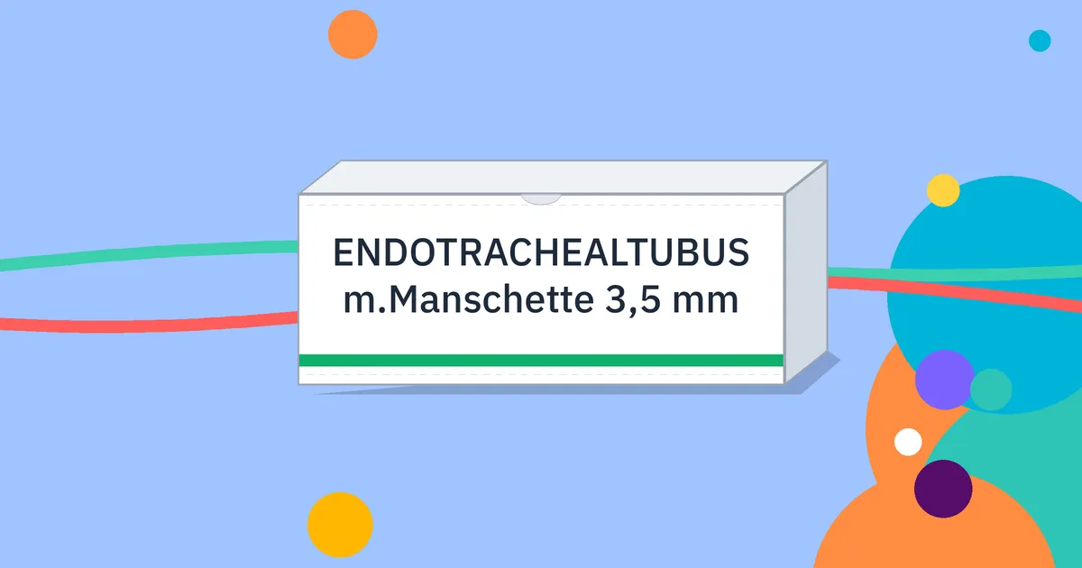Symbolbild: Packung mit der Aufschrift ENDOTRACHEALTUBUS m.Manschette 3,5 mm (PZN 08887020) – Verfügbarkeit und Bezug in Apotheken in Frankfurt am Main