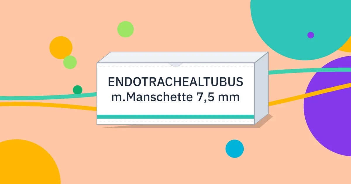 Symbolbild: Packung mit der Aufschrift ENDOTRACHEALTUBUS m.Manschette 7,5 mm (PZN 08887238) – Verfügbarkeit und Bezug in Apotheken in Frankfurt am Main