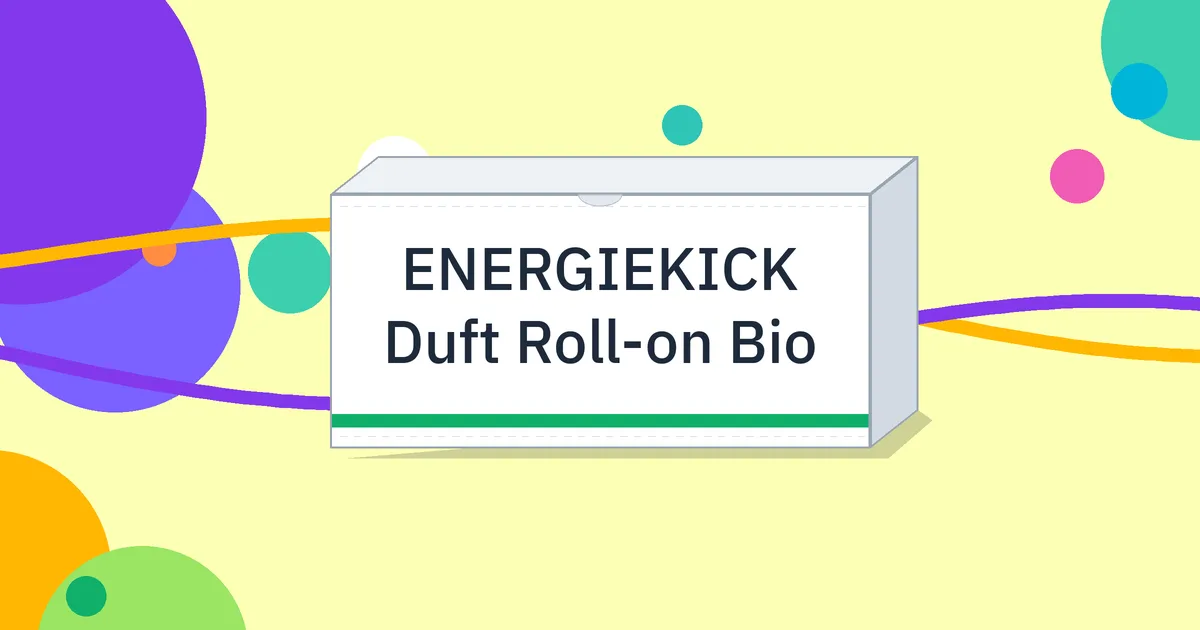 Symbolbild: Packung mit der Aufschrift ENERGIEKICK Duft Roll-on Bio (PZN 15394625) – Verfügbarkeit und Bezug in Apotheken in Frankfurt am Main