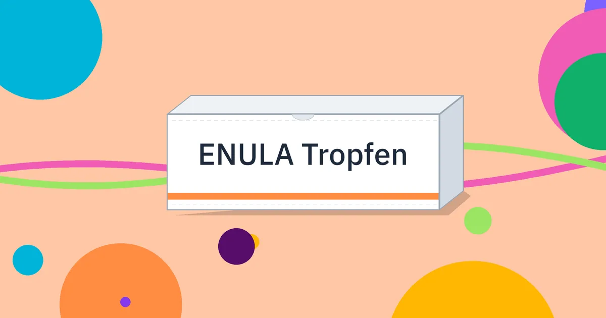 Symbolbild: Packung mit der Aufschrift ENULA Tropfen (PZN 16396709) – Verfügbarkeit und Bezug in Apotheken in Frankfurt am Main