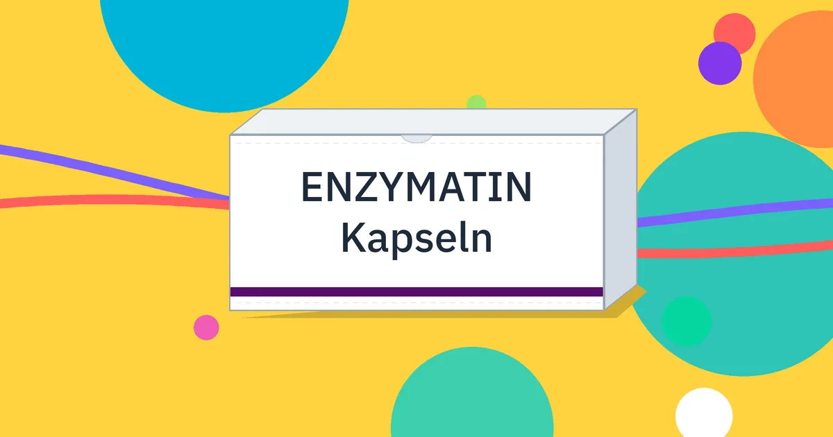 Symbolbild: Packung mit der Aufschrift ENZYMATIN Kapseln (PZN 03364323) – Verfügbarkeit und Bezug in Apotheken in Frankfurt am Main
