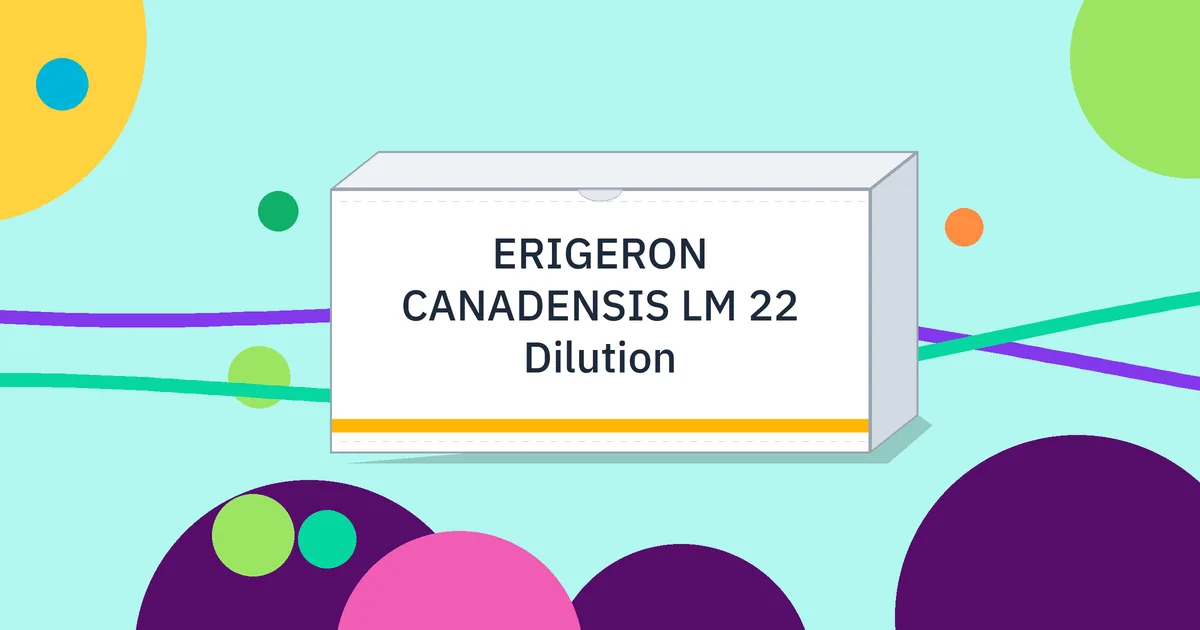 Symbolbild: Packung mit der Aufschrift ERIGERON CANADENSIS LM 22 Dilution (PZN 13478252) – Verfügbarkeit und Bezug in Apotheken in Frankfurt am Main