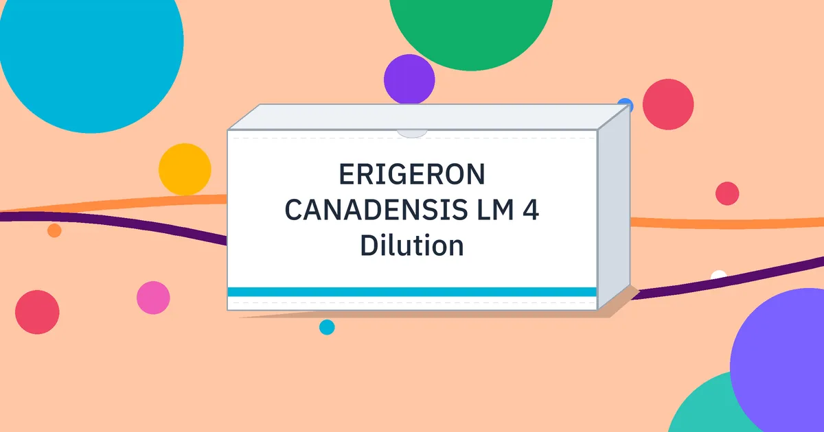 Symbolbild: Packung mit der Aufschrift ERIGERON CANADENSIS LM 4 Dilution (PZN 13478039) – Verfügbarkeit und Bezug in Apotheken in Frankfurt am Main