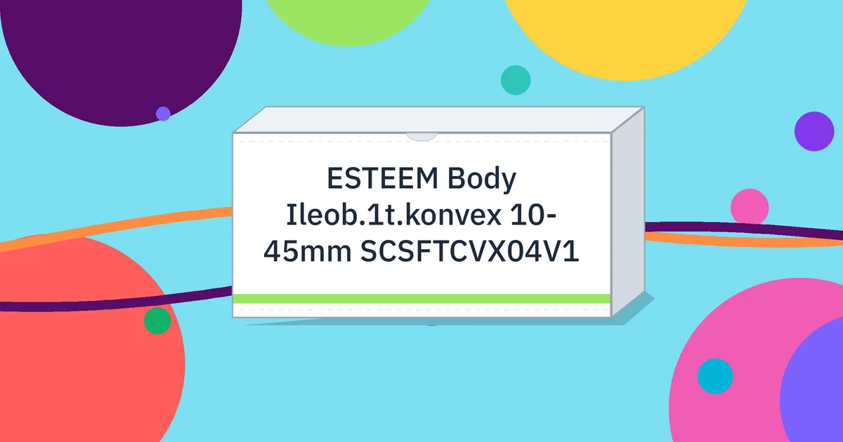 Symbolbild: Packung mit der Aufschrift ESTEEM Body Ileob.1t.konvex 10-45mm SCSFTCVX04V1 (PZN 18837425) – Verfügbarkeit und Bezug in Apotheken in Frankfurt am Main