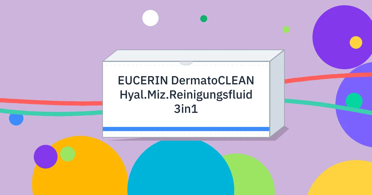 Symbolbild: Packung mit der Aufschrift EUCERIN DermatoCLEAN Hyal.Miz.Reinigungsfluid 3in1 (PZN 16143138) – Verfügbarkeit und Bezug in Apotheken in Frankfurt am Main
